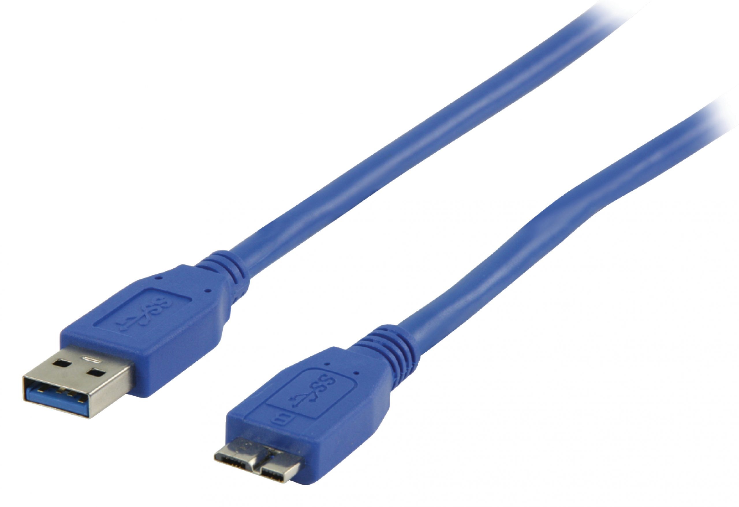 USB 3.0-Kabel USB A hane - Micro B-hane Rund | 2.00m | Blå
